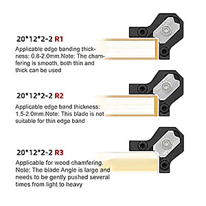 DDWT Chamfer Plane Edge Plane Edge Banding Trimmer Veneer Edge Trimmer Edge Chamfer Burr Scraper for Woodworking (R1+R2+R3)