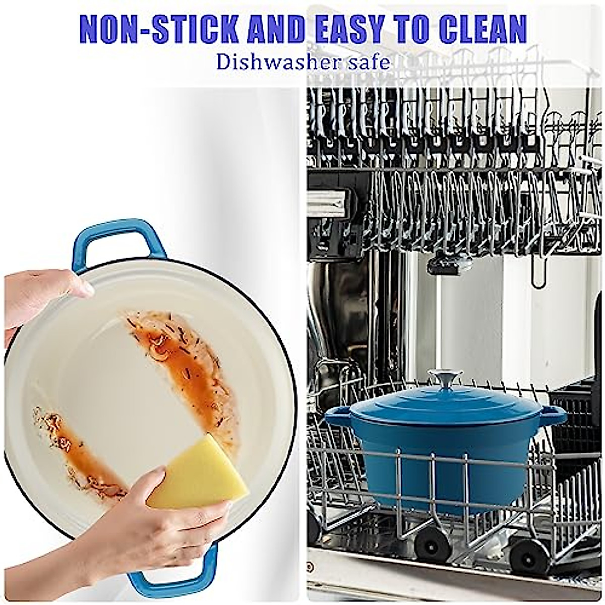 CUKOR Cast Iron Dutch Oven with Lid,6QT Non-stick Dutch Oven Pot for Cooking, Cast Iron Bread Pan with Lid,Bread Baking,Enamel Pot Coated Cookware