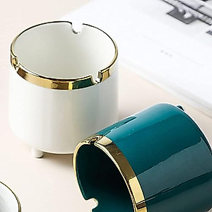 Ashtray 1 Pack Ceramic Ashtray Cigarette Ashtray Home Easy Clean Decorative Ashtray Holder Indoor Outdoor Patio Cigarette Ashtray Green Ash Tray