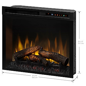 Dimplex 28 Inch Built-in Electric Fireplace - Multi-Fire XHD Firebox with Logs and Realistic Multi-Color Flames | Model: XHD28L