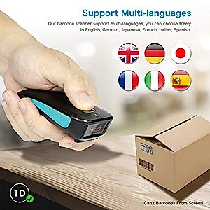 NETUM Bluetooth Barcode Scanner, Wireless 1D Laser USB Bar Code Reader Compatible with Smart Phone, Tablet, PC for Store, Supermarket, Warehouse - C830