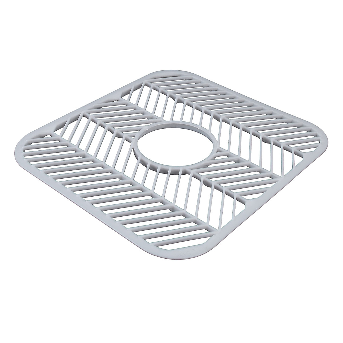 Kitchen Details Grid, Protects Dishware Plastic Sink Mat, 12"x 11"x 0.4", Assorted: White or Grey