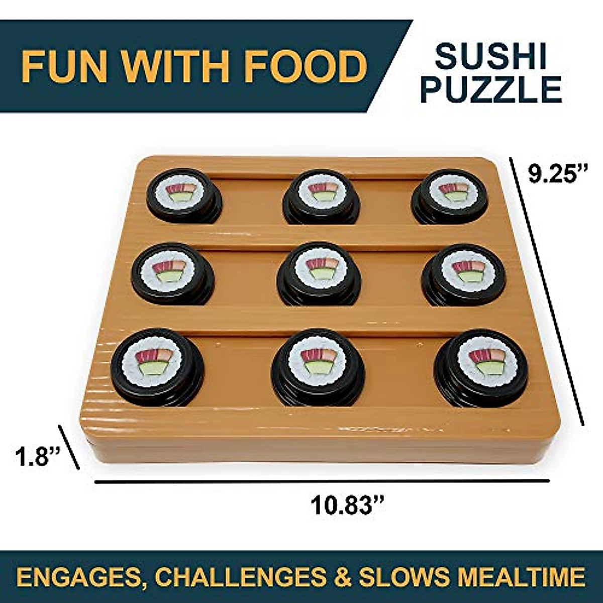 Our Pets Sushi Interactive Puzzle Game Dog Toys & Cat Toys (Dog Puzzle, Cat Puzzle & Interactive Dog Toys) Great Alternative to Snuffle Mat for Dogs, Slow Feeder Dog Bowls & Slow Feeder Cat Bowl