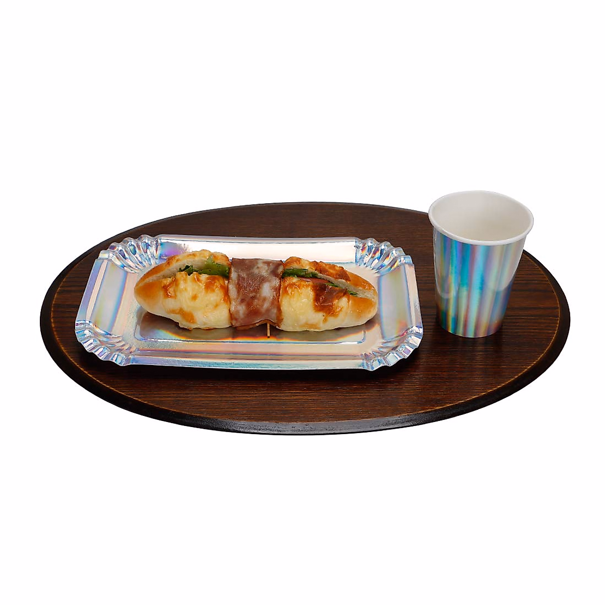 Geeklife Rainbow Silver Party Cups,Thickened Disposable Paper Cups Set,10.5 oz Double-deck Cups,Ideal for Drinks, Beverages,Water, Coffee and Tea