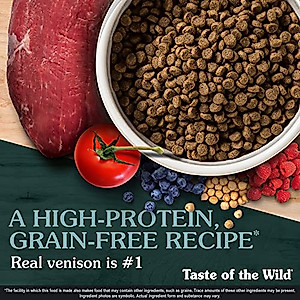 Taste of the Wild Grain Free High Protein Real Meat Recipe Appalachian Valley Premium Dry Dog Food,Venison,5 pounds