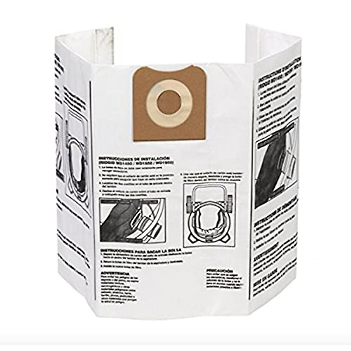 RIDGID - 23743 VF3502 High Efficiency, Dry Pickup Dust Bags for 12-16 Gallon Wet/Dry Vacuums & WORKSHOP Wet/Dry Vacs Vacuum Diffuser WS25025A 2-1/2-Inch Diffuser Shop Vacuum attachment, Black