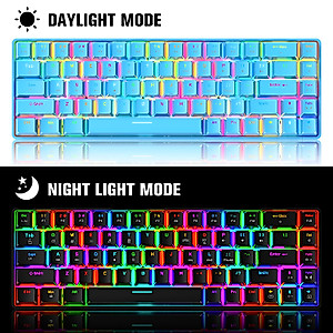 60% Mechanical Gaming Keyboard Mini 68 Keys Wired Type C 18 RGB Backlight Effects,Lightweight RGB 6400DPI Honeycomb Mouse,Large Mouse Pad Compatible With PS4,Xbox,PC,Laptop,MAC (blue/blue switch)