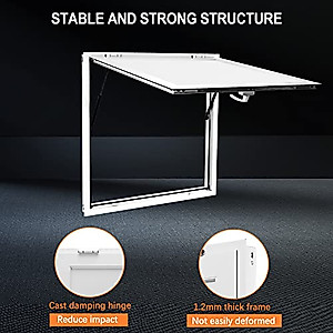 Sidasu Concession Window 36'' x 36''Concession Stand Serving Window with Awning,Lamp Tube and Door Handrail ,Concession Window for Food Trucks Glass Not Included