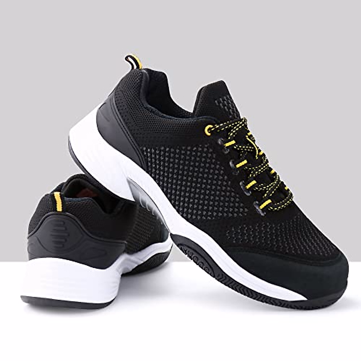 Ortho+rest Men's Orthopedic Shoes Arch Support Sneakers Plantar Fasciitis Walking Shoes (10.5,Black)