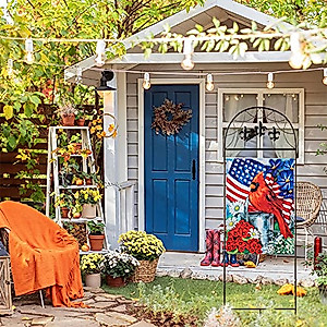 hogardeck Garden Flag Holder Stand - Metal Powder-Coated Garden Flag Arbor Weather-Proof Yard Flag Pole Garden Flag Stakes Outdoor Decor