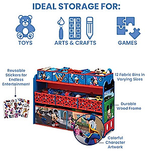 Disney Mickey Mouse Deluxe 9 Bin Design and Store Toy Organizer by Delta Children, Greenguard Gold Certified