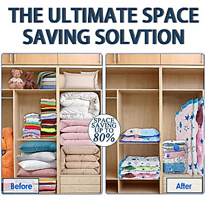 Mantianstar 12 Pack Vacuum Storage Bags, Space Saver Bags (4 Jumbo/4 Large/4 Medium/1 Automatic Pump) Compressed Storage Bags for Clothing, Comfort Items and Blankets