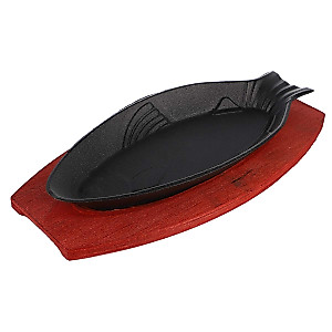 DOITOOL Steak Plate Fish Shaped Pan Steak Frying Pan Durable Fryer Portable BBQ Pan Plate Baking Tools