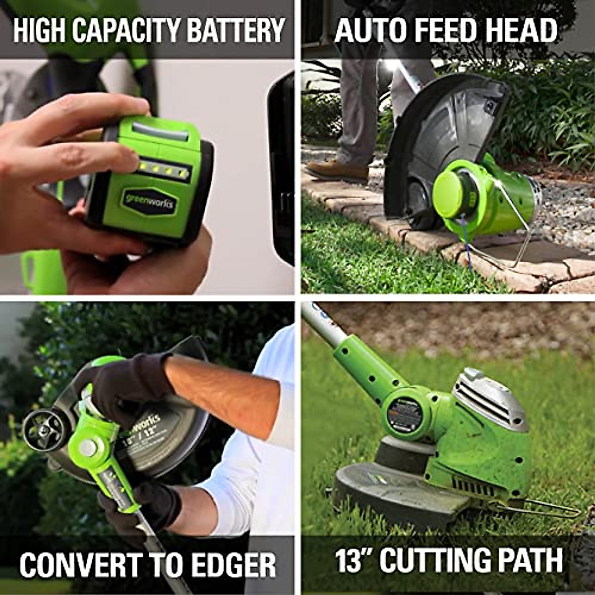 Greenworks 40V 13" String Trimmer / Edger, Battery and Charger Not Included