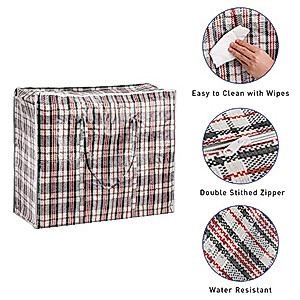 Hiceeden 9 Pack 108L Checkered Moving Storage Bags, Extra Large Travel Plaid Bag Alternative to Moving Boxes, Dorm Laundry Tote Organizer with Strong Zipper and Handle for Clothes, Pillows, Bedding, Red / Blue / Black