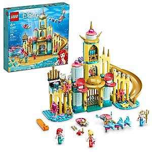 LEGO Disney Princess Ariel’s Underwater Palace 43207, Buildable Castle Toy, Present Idea for Kids, Girls and Boys Aged 6+ with The Little Mermaid Mini-Doll Figure & Dolphin Figures