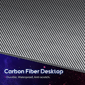 MOTPK L Shaped Gaming Desk 66 Inch, Gaming Computer Desk L Shape with Carbon Fiber Surface, Gamer Desk Gaming Table with Monitor Shelf, Cup Holder & Headphone Hook, Black