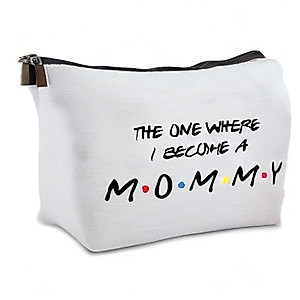 New Mommy Gift Pregnancy Gifts for First Time Moms Zipper Makeup Bag Travel Cosmetic Bag the One Where I Become a Mommy Bag First Time Mom Gift Mommy to Be Gift Baby Shower Announcements Ideas