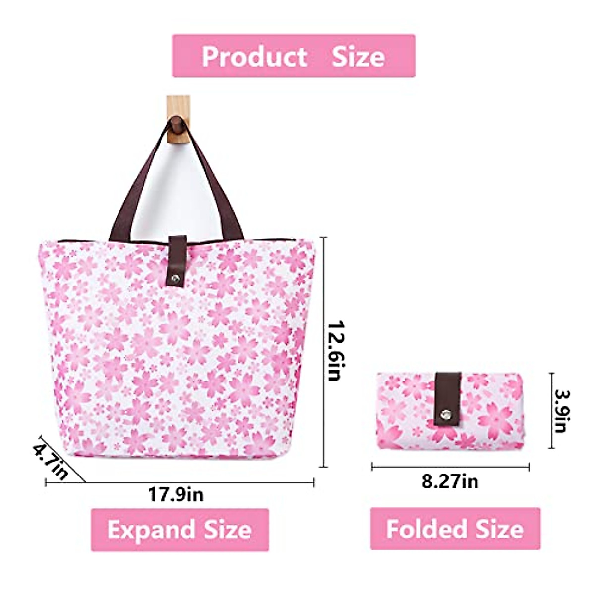 ZIXINZIYI Reusable Shopping Bags, Eco-friendly Shopping Bags, Waterproof Tote Bags, Washable Foldable Shopping Bags (Tote Bag-14)