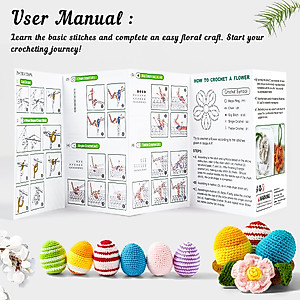 103 PCS Crochet Kit with Crochet Hooks Yarn Set, Premium Bundle Includes 1650 Yards Acrylic Yarn Skeins Balls, Needles, Accessories, Bag, Ideal Starter Pack for Kids Adults Beginner Professionals