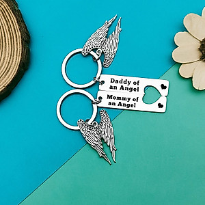 Loss Memorial Keychain Loss of Baby Sympathy Gift Mommy Daddy of an Angel Keyring Set Loss of Child Miscarriage Keepsake In Memory of Infant Child Loss Remembrance Gift Jewelry Pregnancy Infant Loss