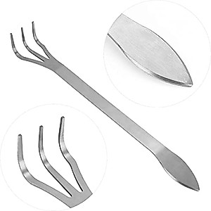 Bonsai Rake 3-Prong Stainless Steel Root Rake Loosen Soil Bonsai Tree Toool with Ergonomic Handle Bonsai Rake for Gardening Plants
