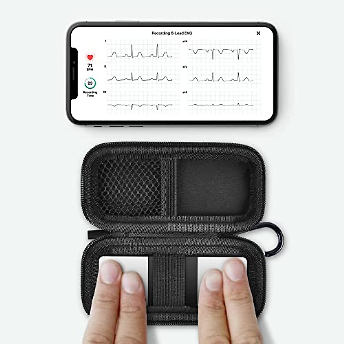 Heart Monitor Case Compatible with AliveCor for Kardia Mobile ECG/for KardiaMobile 6L for Apple and Android Device - CASE ONLY (Dark)