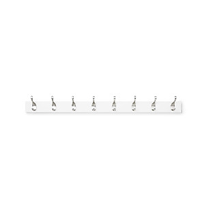 Amazon Basics Wall Mounted Modern Coat Rack, 8 Hooks, White