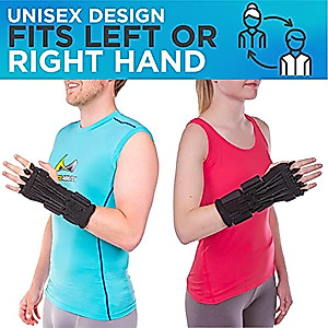 BraceAbility Radial Nerve Palsy Splint - Dynamic Wrist Drop and Limp Finger Extension Brace for Saturday Night, Honeymoon, and Crutch Palsy Treatment (One Size)