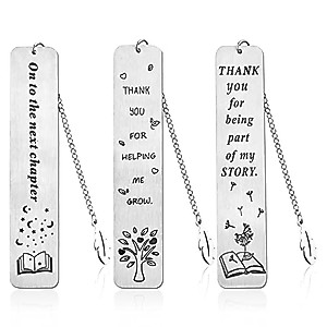 3 Pcs Stainless Steel Bookmarks with Tassel，Frosting Metal Bookmark for Book Lovers Women Men,Graduation Gifts for Teen Students ，Thank You Gifts for Teacher Family Friends Boss Coworker