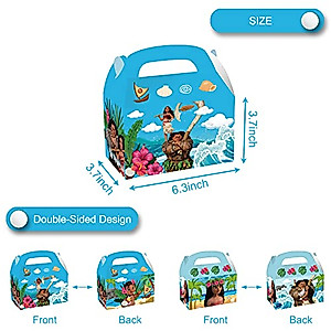 12Pcs Moana Party Candy Box Gift Bags,For Moana Theme Party Supplies Decoration