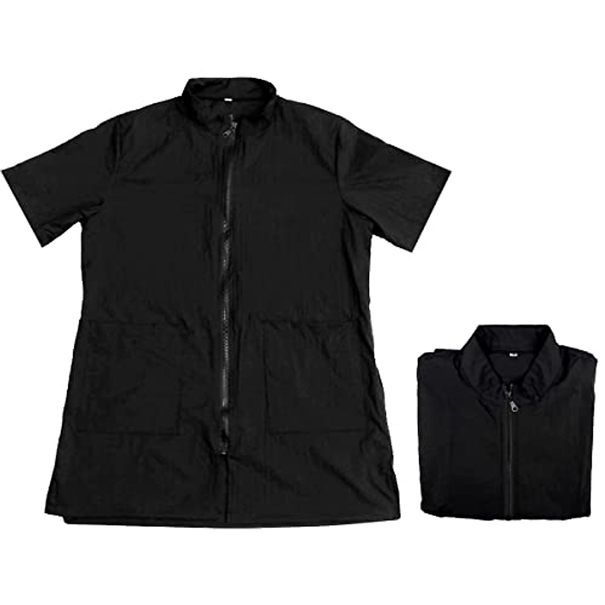 Pet Grooming Work Clothes with Full Zipper Anti-Static Cat Dog Grooming Pet Grooming Smock for Dog Cat Grooming Shop (M)