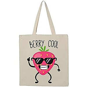 inktastic Cute & Fun Berry Cool Tote Bag Natural 40011