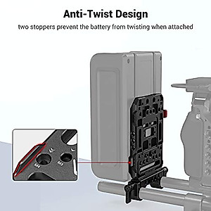 SmallRig V Mount Battery Plate, V-Lock Mount Battery Plate with Dual 15mm Rod Clamp for Camera Power Supply - 3016
