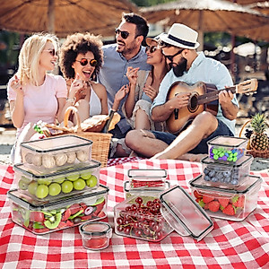 GEIKR 40 PCS Plastic Food Storage Containers with Lids Airtight, BPA-Free Leakproof Meal Prep Containers Reusable,Microwave & Dishwasher & Freezer Safe,Includes Labels & Pen