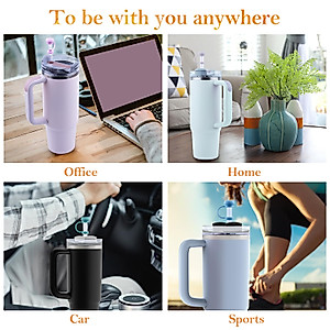 GLAMFIELDS 6Pcs Straw Topper Cap for Stanley Tumbler 40-20 oz, 0.4in 10mm Soft Silicone Straw Covers for Stanley Cup Accessories, Dust-proof Reusable Drinking Straw Tips Lids