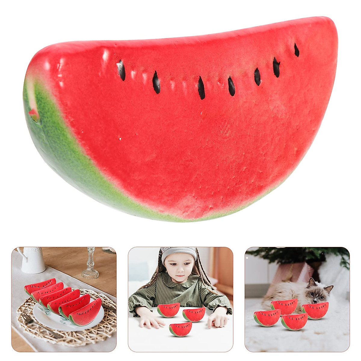 VOSAREA 12 pcs Simulated Watermelon Wedding Decorations for Ceremony Summer Tray Decor red Decorations Lifelike Faux Watermelon Slices Lifelike Watermelon Slice Fake Watermelon Foam Fruit