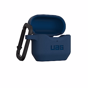 URBAN ARMOR GEAR UAG Designed for AirPod Case Blue Mallard (3rd Generation, 2021) Durable Protective Soft-Touch Silicone with Detachable Carabiner, Standard Issue Series