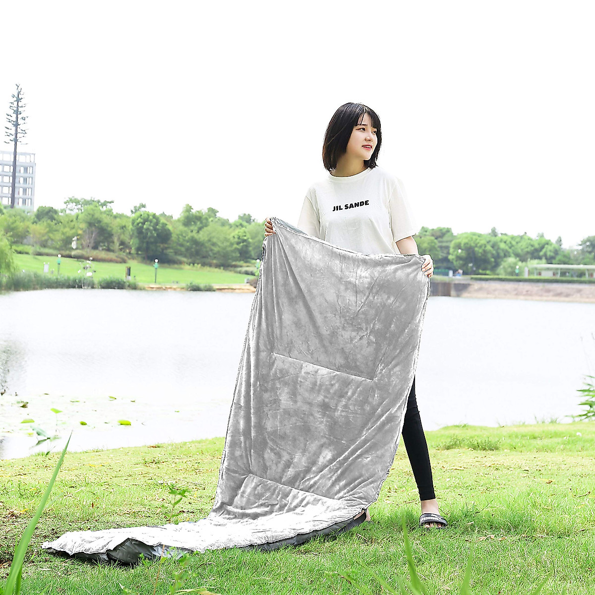 Favorland Sleeping Bag and Camping Sleeping Cot Pad Lightweight Durable for Hiking Backpacking Traveling with Compression Sack