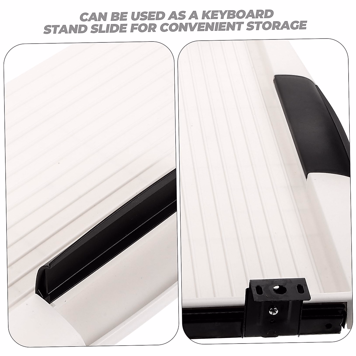 Housoutil Abs Plastic Keyboard Tray Keyboard Guide Rail Computer Desk Accessory Side Mount Keyboard Storage