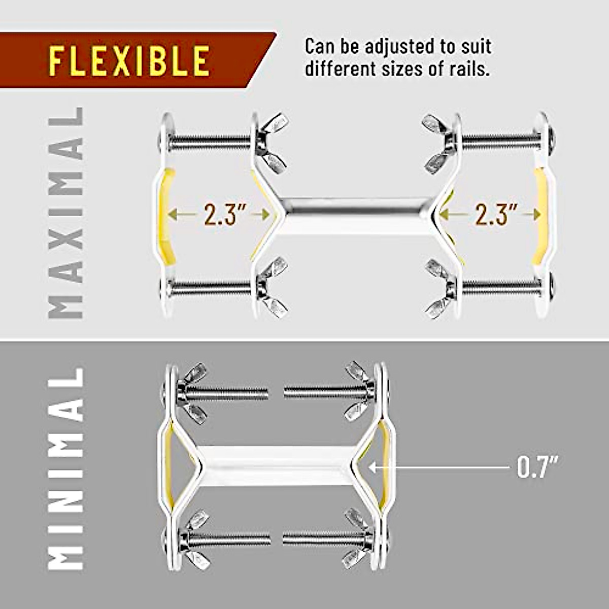Vinazone Patio Umbrella Holder, Heavy Duty Deck Umbrella Mount, Umbrella Holder for Deck Railing, Deck Mount Umbrella Holder, Umbrella Deck Mount, Umbrella Clamp for Fence, Railing, Deck- 2Pack -White