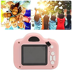 Rechargeable Camera, Single Lens Video Digital Camera 2 Inch IPS Screen Multiple Filters for Birthday Gift (Pink)