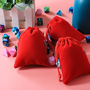 Shintop 10 Pack Velvet Drawstring Bags for Christmas Wedding Gift Bags Velvet Cloth Jewelry Pouches (2.75” x 3.54” , Red)