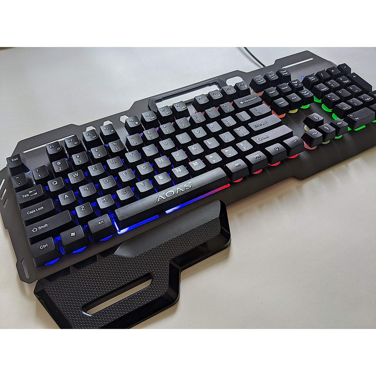 Illuminated Gaming Keyboard Model M-1000, Ergonomic Design, Waterproof and Anti-Skid Design, Support Multiple System, Constant Light/Breathing Mode Switch, Strong USB Cable 1.5m (5 ft.)