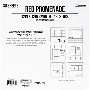 ColorBok 73473B Smooth Cardstock Paper Pad Red Promenade, 12" x 12",73473A