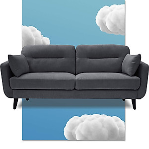 Serta Sierra Living Room Modern Design Microfiber Upholstered Couch Ideal for Smaller Spaces, 73" Sofa, Slate Gray