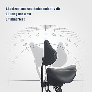 Eognyzie Adjustable Saddle Stool Chairs with Back Support Ergonomic Rolling Esthetician Seat for Salon Tattoo Shop Spa Home Dentist Clinic