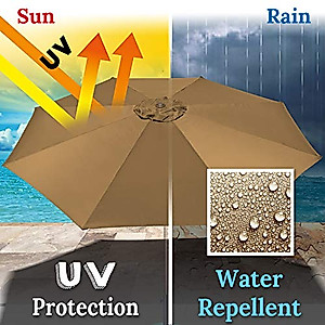 BenefitUSA Umbrella Cover Canopy 13ft 8 Rib Patio Replacement Top Outdoor-tan