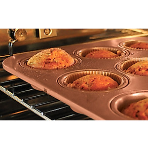 Eternal Living Copper Nonstick Bakeware Set (Cake Pans, Cupcake Tray, & Cookie Sheets, 6 Piece)
