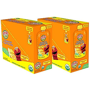 Earth's Best Organic Sesame Street Toddler Fruit Yogurt Smoothie, Pineapple, Orange and Banana, 4.2 oz. Pouch (Pack of 12)